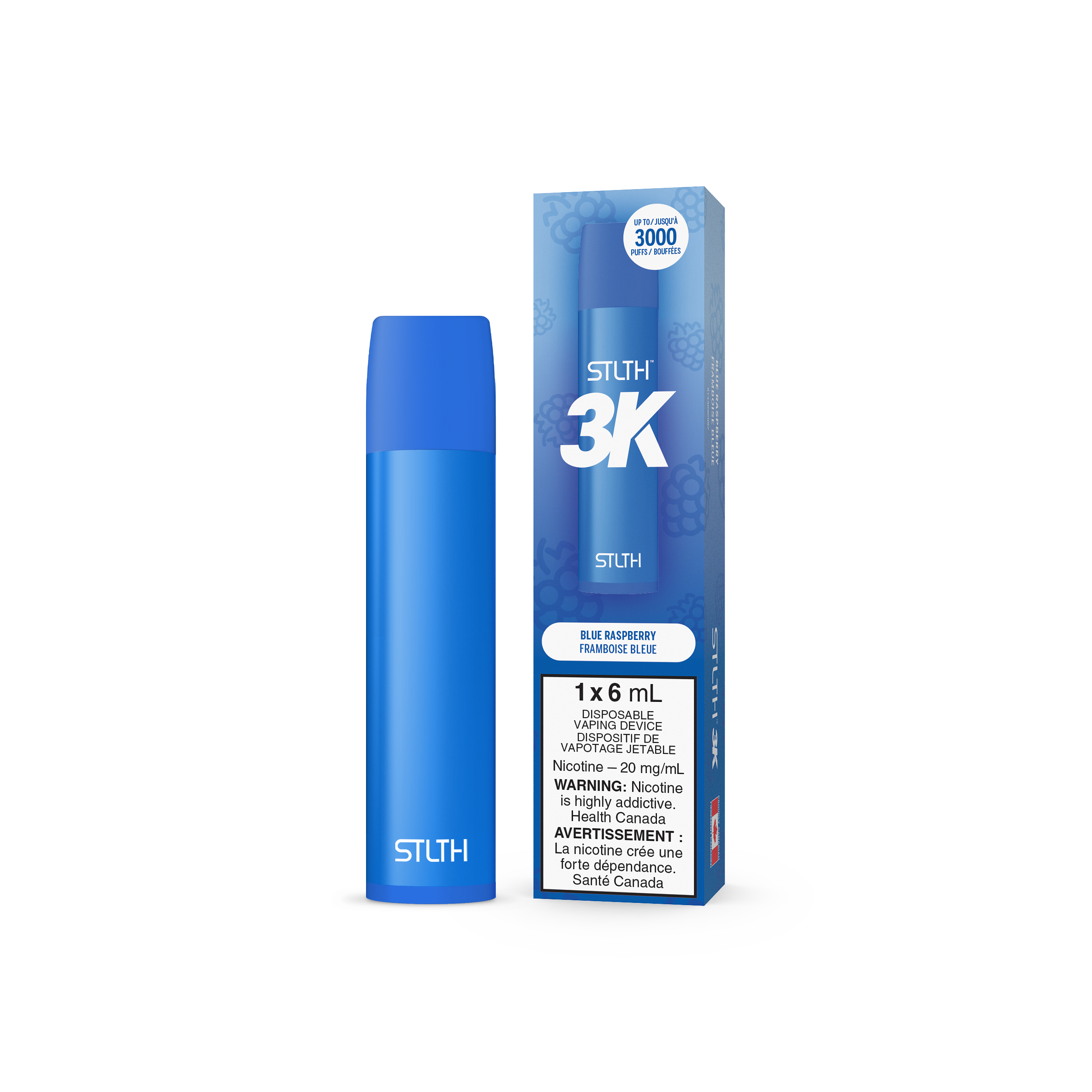 STLTH 3K Puffs Blue Raspberry Rechargeable Disposable Vape 20Mg